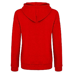 deals of the day cropped sweatshirt Women's Loose Fit Long Sleeve Hooded Sweatshirts Fashion Heart Graphic Design Pullover Lightweight Sweatshirts Red L