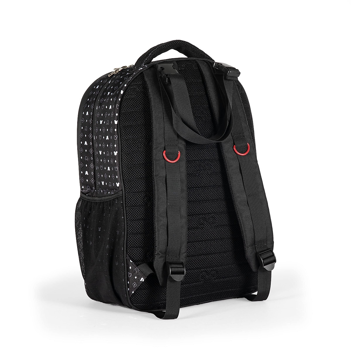 ONIVA - a Picnic Time brand - Disney Classic Mickey Mouse Park Tripper Day Bag - Cooler Backpack - Soft Cooler Backpack - Insulated Lunch Bag, (Black with White Pattern)