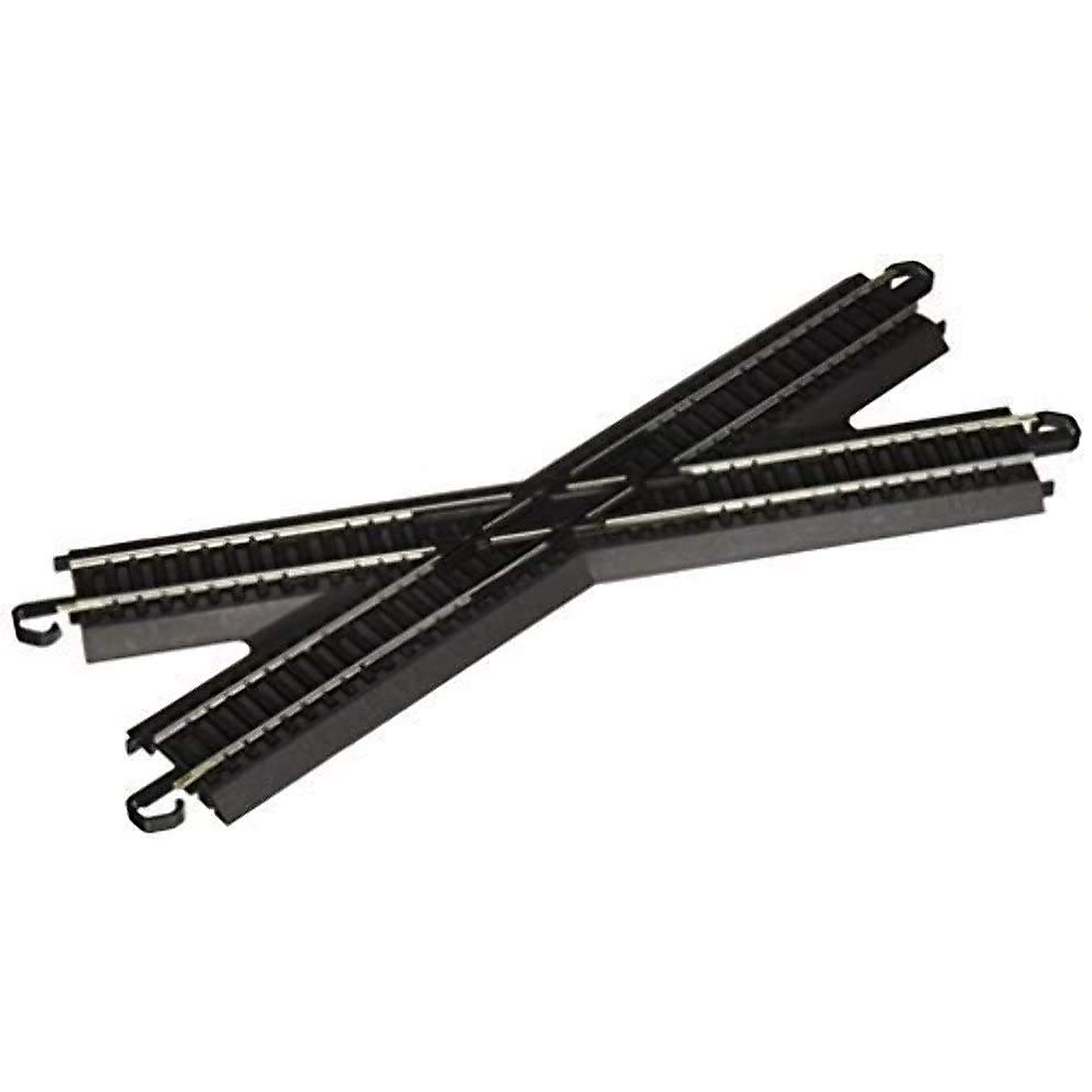 Bachmann Trains - Snap-Fit E-Z TRACK 30 DEGREE CROSSING (1/card - STEEL ALLOY Rail With Black Roadbed - HO Scale