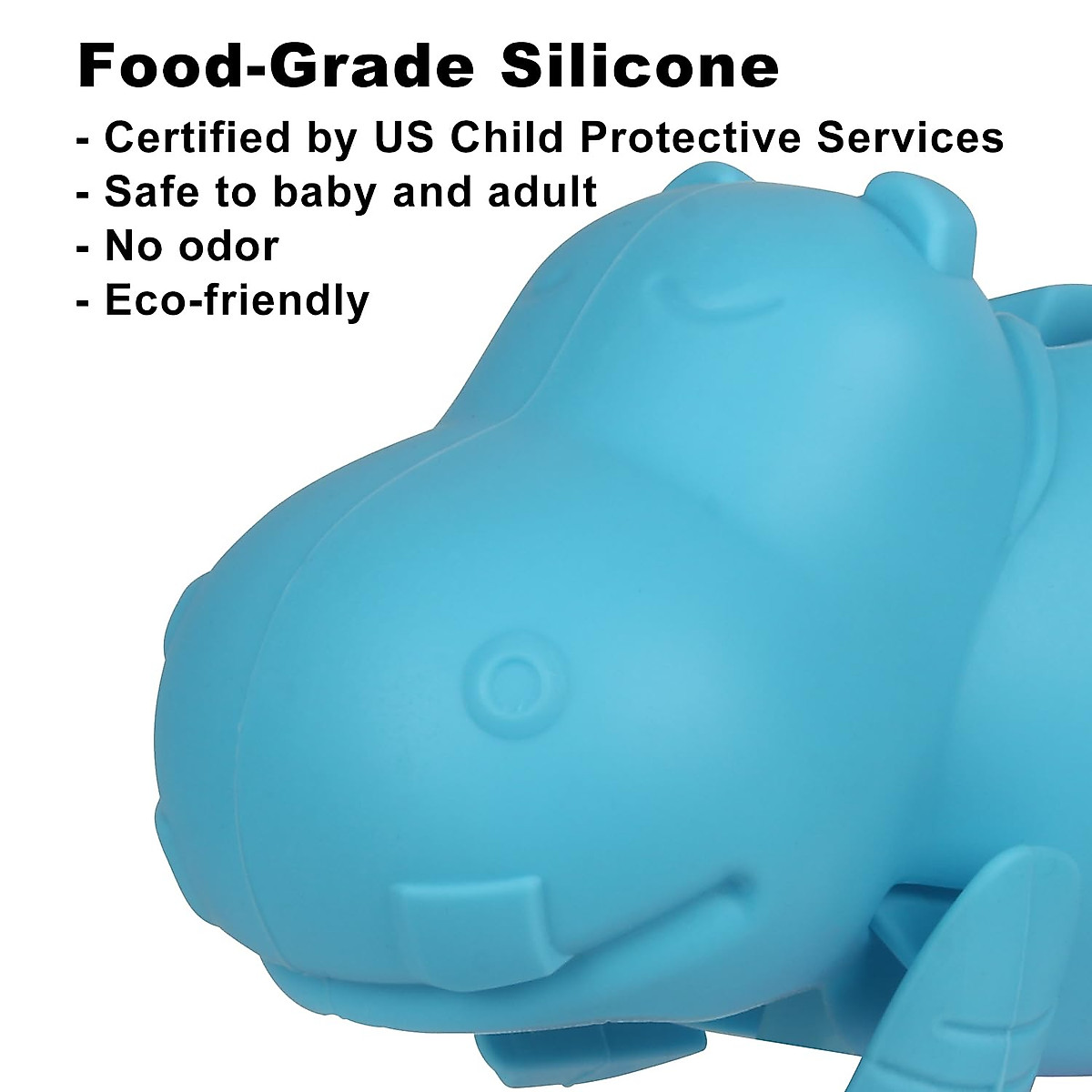 Bath Spout Cover - Faucet Cover Baby - Tub Spout Cover Bathtub Faucet Cover for Kids -Tub Faucet Protector for Baby - Silicone Spout Cover Blue Hippo - Kids Bathroom Accessories - Free Bathtub Toys