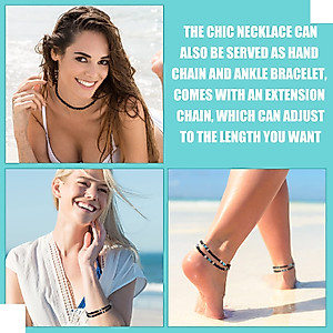 Yinkin 12 Pcs Puka Shell Necklace Beach Surfer Beaded Necklace Summer Surfer Chokers for Men Women Jewelry(Multicolor)