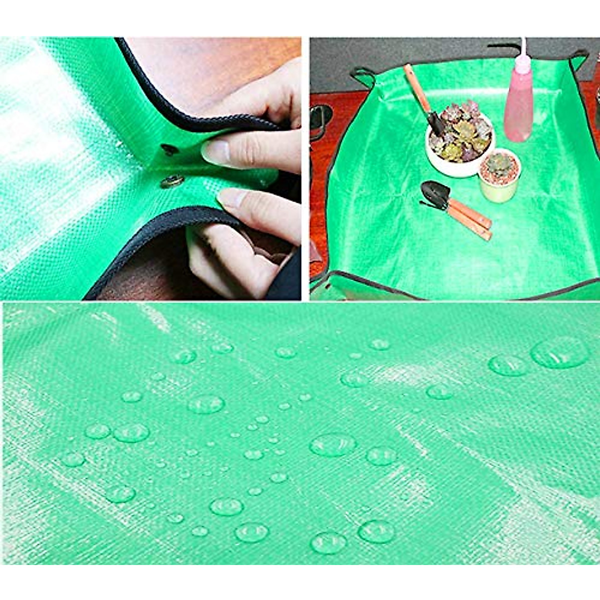 XATDOMESD (39.5x39.5) Inch Foldable Gardening Mat,Plant Repotting Mat,Waterproof Thicken PE Mat, Anti Dirty Tarp, Green