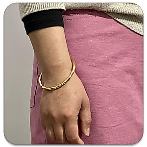 PEAS 18K Gold Plated Jewelry Adjustable Bracelet Cuff Bracelet(Gold)