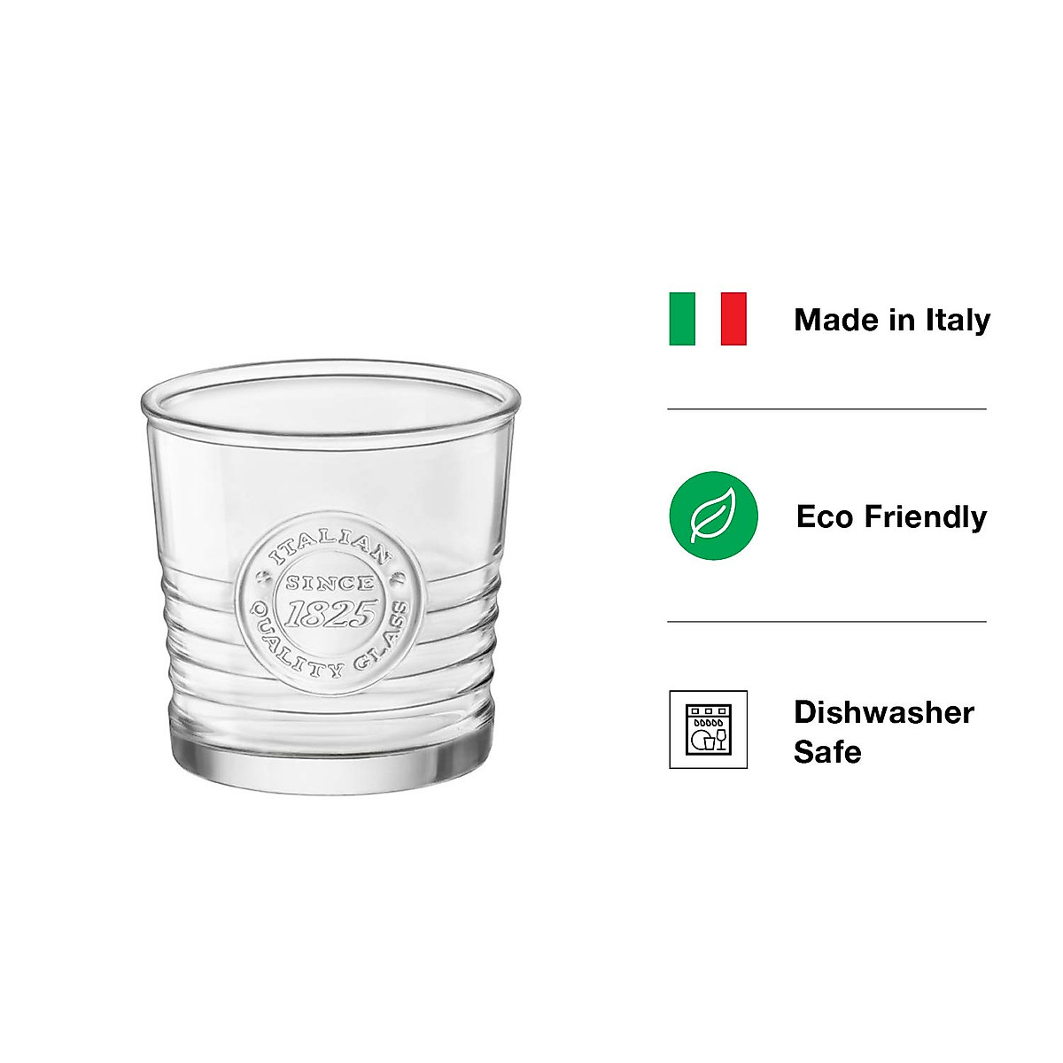 Bormioli Rocco Officina 1825 Rocks Set of Four, Clear