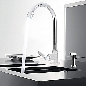 Kitchen Sink Faucet High Arc Vertical Faucet Single Cold Water Tap G1 2in Zinc Alloy Faucet Without Hose for Home Use