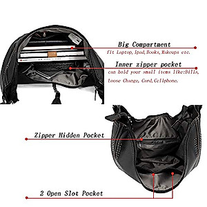 Hobo Bags for Women Large Handbags Designer Purses PU Leather Oversized Crossbody Shoulder Totes Stylish (black)