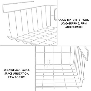 DOITOOL Under Cabinet Shelf Basket Organizer Rack Under Cabinet Drawer Organizer under Cabinet Storage Organizer Self Adhesive under Desk Drawer Desk Accessories Organizer