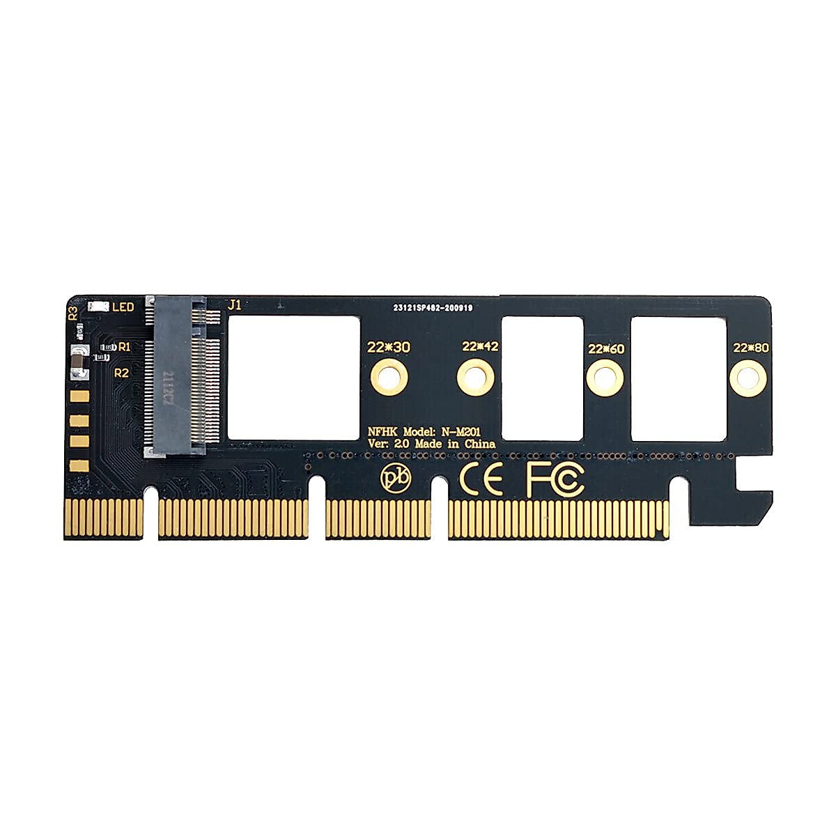 Cablecc NGFF M-Key NVME M.2 SSD to PCI-E Express 3.0 16x X4 Adapter Without Bracket Black