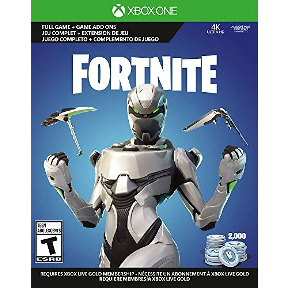 Microsoft Xbox One S Fortnite Eon Cosmetic Epic Bundle: Fortnite Battle Royale, Eon Cosmetic, 2,000 V-Bucks and Xbox One S 1TB Gaming Console with 4K Blu-Ray Player