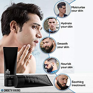 After Shave Balm For Men - Alcohol-Free Mave Balm with Spiced Black Pepper Scentens Aftershave for Sensitive Skin (4 Oz) - Soothing, Moisturizing Face Care Post Sh