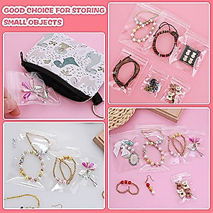 Thinp 60 Pack Clear Plastic Jewelry Bags, Small Ziplock Bags for Jewelry Anti Tarnish Jewelry Storage Bags Jewelry Pouches