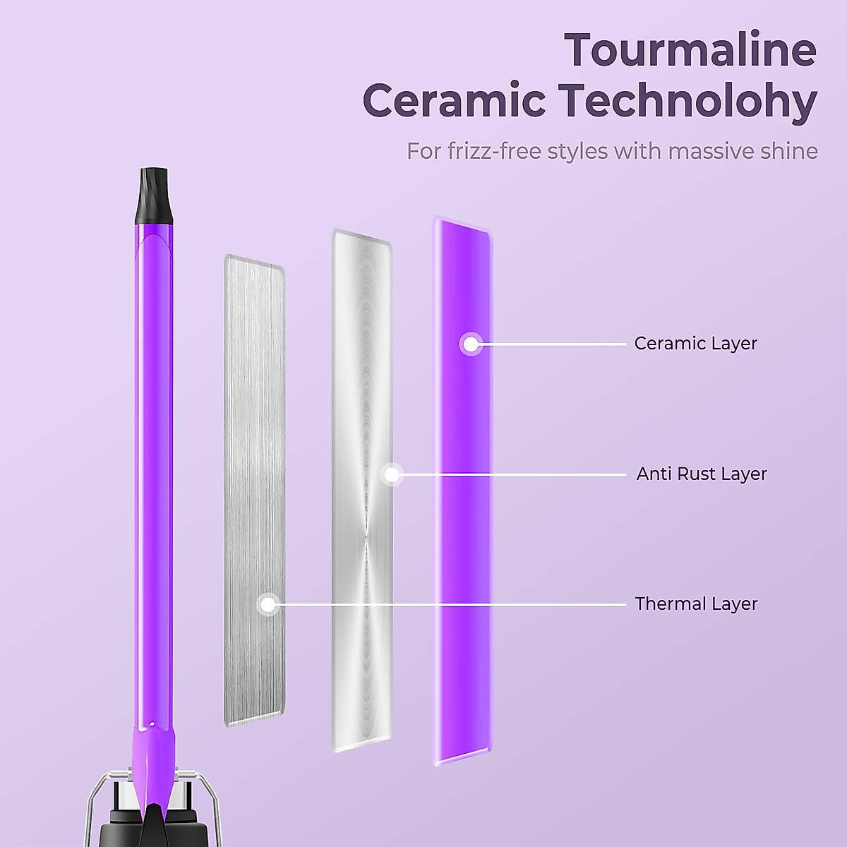 3/8 Inch Curling Iron, Professional 9mm Curling Iron for Short & Long Hair, Ceramic Curling Wand with Temps Control 120 ℃-210 ℃,Small Curling Iron, Dual Voltage Wand Curling Iron, Travel Curling Iron