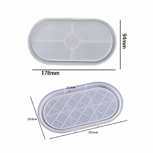 2 Pcs Small Oval Tray Storage Resin Mold Molds Epoxy Resin Ellipse Shaped Tray Coaster for Fruit Candy Jewelry Cup Holder Container, DIY Making Decor Art Crafts