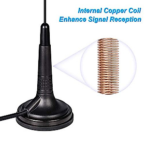 Bingfu CB Antenna 27MHz CB Radio Antenna Magnetic Base Handheld CB Antenna PL259 & BNC Male Compatible with Cobra Midland Uniden Maxon President Vehicle Car Truck Mobile CB Radio Handheld CB Radio