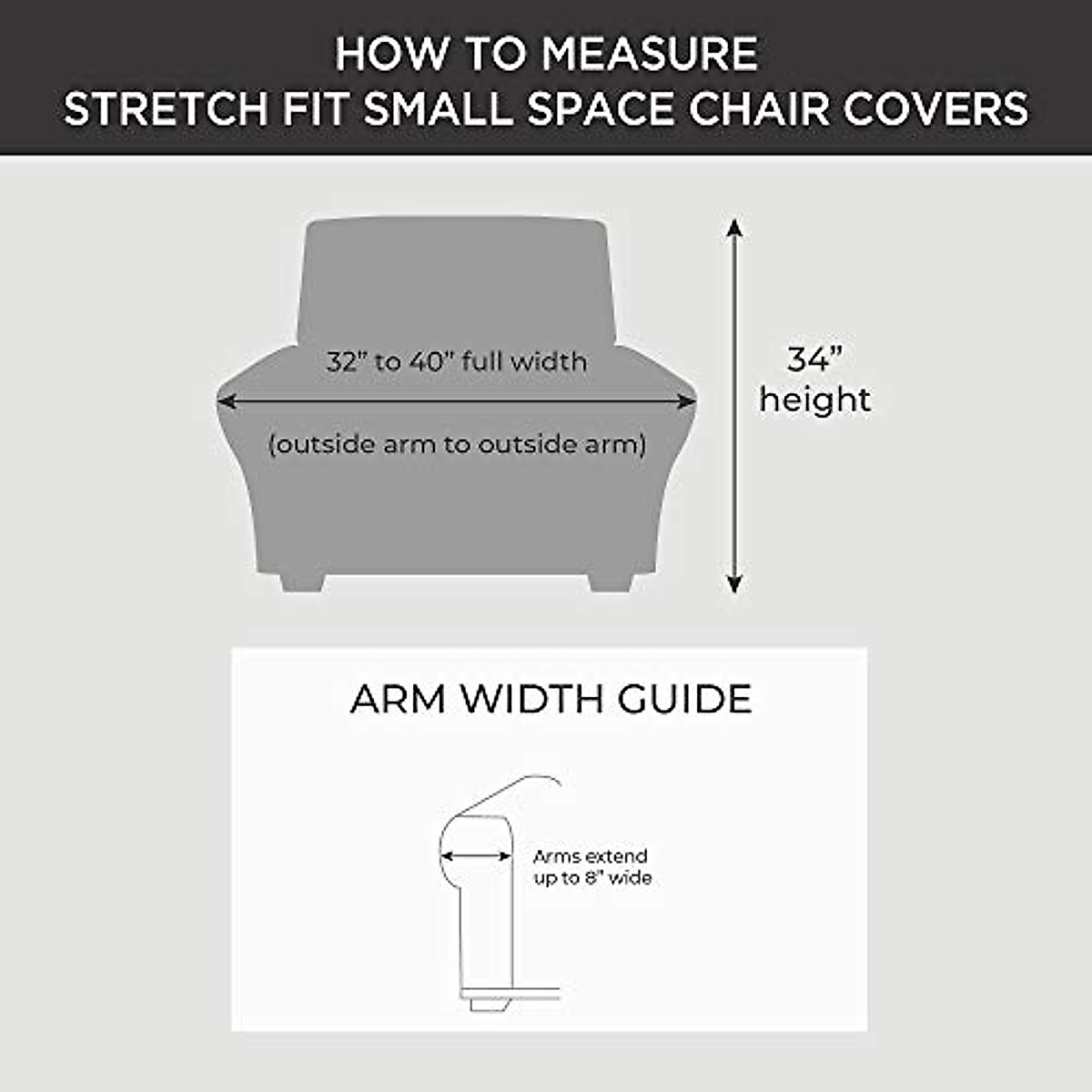 Surefit Stretch Jacquard Damask Box Cushion Chair Two Piece Slipcover, Form Fit, Polyester/Spandex, Machine Washable, Oyster