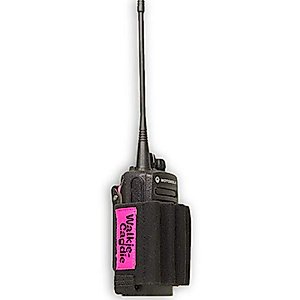 Walkie Caddie (Pink) - Accessory Pouch for Walkie Talkies | for Motorola CP 200 and Most Other Walkie Talkies | Black with Pink Bungee