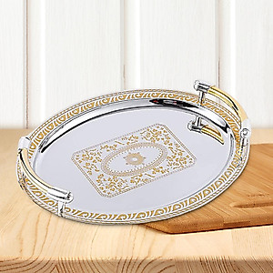 Generic Modern Elegant Decorative Tray with Handles Vanity Platter Breakfast Tray Fruit Dessert Tray for Living Room Table Countertop Party Bedroom, S