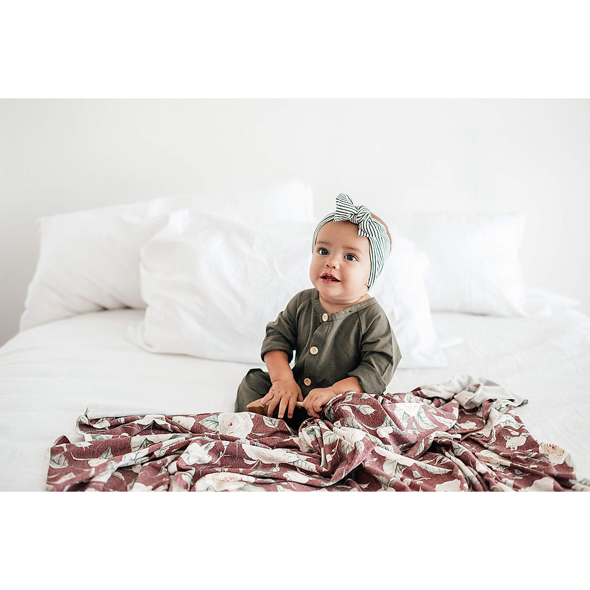 Copper Pearl Large Premium Knit Baby Swaddle Receiving Blanket 'Scarlet'