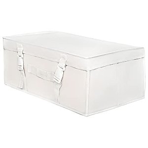 LPack Wedding Dress Storage Box - Bridal Gown Storage Bin and Preservation Box - Underbed Storage Bag Container For Clothes With Acid Free Tissue Paper (Small, White)