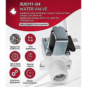 Replacement for Hoshizaki 3U0111-04 Water Valve, 120V, 60HZ, J248-072, HOS3U0111-04