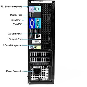 Dell Optiplex Business Desktop Computer PC (Intel Quad Core i5-2400 3.1GHz CPU, 8GB DDR3 Memory, 2TB HDD, DVD, VGA, RJ45, Displayport, Windows 10 Home) (Renewed)
