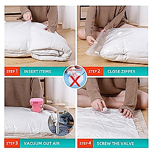 Vacuum Storage Bags for Home，80% More Storage,Space Saver Bags for Bedding Comforter Pillows Blanket Clothes(10 Pack, 10 X-Large)