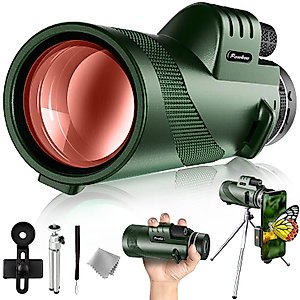 Pankoo 40X60 Monocular Telescope with Smartphone Holder & Tripod, 2025 Power Prism Compact Monoculars for Adults Kids, HD Monocular Scope for Bird Watching Hiking Concert Travelling