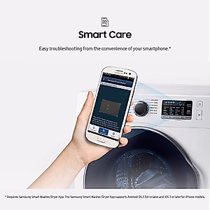 SAMSUNG 2.2 Cu Ft Compact Front Load Washer, Stackable for Small Spaces, 40 Minute Super Speed Washing Machine, Steam Wash Clothes, Self Cleaning, Energy Star Certified, WW22K6800AW/A2, White