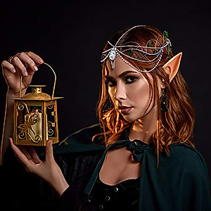 13 Pieces Elf Ears and Rhinestone Headpiece Accessories with Fairy Ears Vampire Ears Soft Pointed Goblin Ears Latex Fairy Pixie Elf Cosplay Ears for Cosplay Halloween Christmas Themed Party