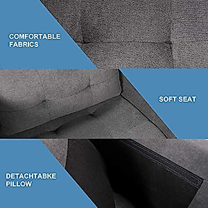 STHOUYN Mid Century Modern Upholstered Fabric Accent Chair with Arms Set of 2 Armchair Comfy Reading Chair for Living Room Studio Office Couch, Single Sofa Set Bedroom Grey
