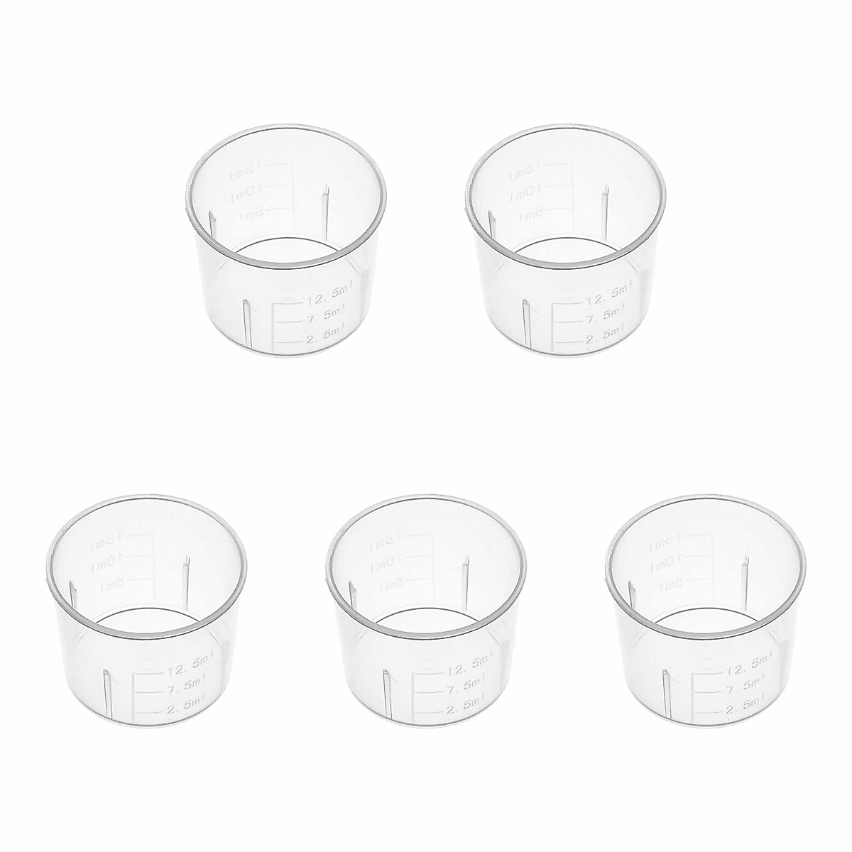 Othmro Measuring Cup 15ml PP Plastic Graduated Beaker Transparent for Lab Kitchen Liquids 50pcs