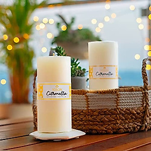 Simply Soson Citronella Scented Candles | 3x6 Pillars | Set of 3 | +40 Hours Burning Time | Outdoor Use