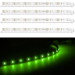 PryEU Daylight White 6000K LED Strip Lights 12V for Interior Car Automotive Boats Motorcycle Lighting 12'' 30CM 2835 SMD UL Listed Pack of 4