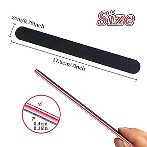 Sularpek Nail File, 12 PCS Emery Board, 100/180 Grit Double Sides Fingernail Files, Professional Emery Boards for Natural, Gel & Acrylic Nails（Black）