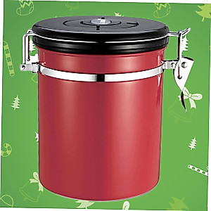 Luxshiny Coffee Bean Container Coffee Bean Canister Stainless Steel Snack Containers Metal Coffee Canister Coffee Bean Storage Container Vacuum Seal Containers Food Jar Household