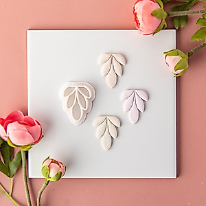 4 Pcs Flowers Shape Polymer Clay Cutters,Floral Petal Polymer Clay Earrings Polymer Clay Molds Clay Cutter Mix Flower Floral Clay Earring Cutters for DIY Polymer Clay Jewelry Clay Earring Making Kit