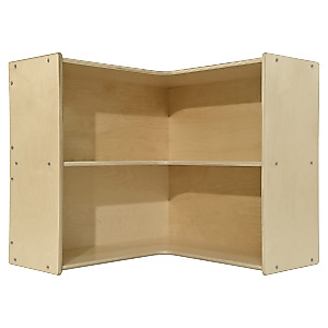 Contender Brich Wood Storage with Bookshelf, 2 Display Shelves, Hardwood Classroom and Home Organizer for Toys, Wooden Bookcase Display for Kids Made in USA