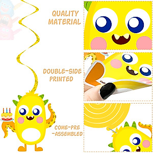 20pcs Cartoon Monster Hanging Swirls Decorations Monster Bash Birthday Party Decorations Little Monster Ceiling Streamers Decorations for Monster Birthday Party Baby Shower Supplies