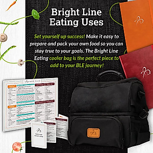 Bright Line Eating 12-Can Insulated Cooler Bag – Black PEVA Foam Lining Lunch Bag – Soft Cooler Bag w/Pockets & Mesh Shoulder Strap – Travel Cooler Bag w/Double-Deck Compartments for Camping & Beach