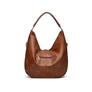 GJGJTER Women Vintage Hobo Shoulder Crossbody Bag Tote Handbag with Tassel Satchel 2pcs-Wine