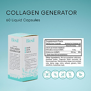 Biosil Collagen Generator - 60 Liquid Capsules - with Patented ch-OSA Complex - Generates & Protects Your Own Collagen - GMO Free - 30-Day Supply
