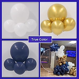Navy Blue and Gold Balloons Garland Kit, 167 pcs Navy Blue White Gold Balloons Arch Kit for Birthday Baby Shower Wedding Graduation Class of 2024 Prom Party Decorations