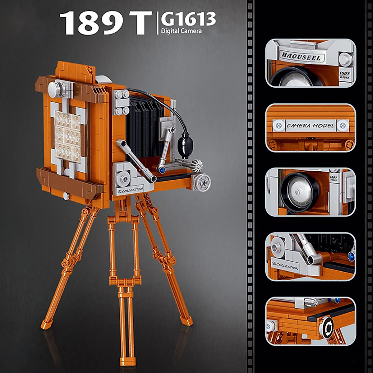 NC Uvini Building Blocks Camera, DIY STEM Toys, Building Construction Brick Set Best Gift for Adult, Teens, Collectible Model Old Style Retro Camera Digital Camera to Build 694pcs