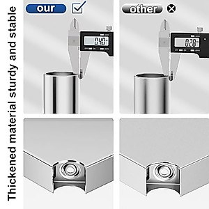 Stainless Steel Workbench Open Shelves Large Space Multifunctional Commercial Preparation Table Brushed Process Easy to Clean Suitable for Kitchen Restaurant Factory Warehouse