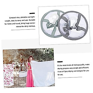 STOBAZA 2pcs Powder Puff Clothes Basket Mini Powder Puff Beauty Sponge Collapsible Clothes Rack Drying Basket Cloth Drying Hanger Drying Rack Drying Net Beauty Egg Drying Basket Small