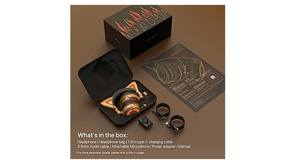 YOWU Cat Ear Headphones Rave: Mariana BO | Hi-Fi Gaming