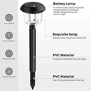 INSOME Outdoor Solar Lights Powered,Landscape Lighting Solar,Solar Garden Lights Outdoor Waterproof,8 Pack Automatic On/Off Solar Walkway Lights Outdoor for Lawn Patio Yard Walkway Driveway