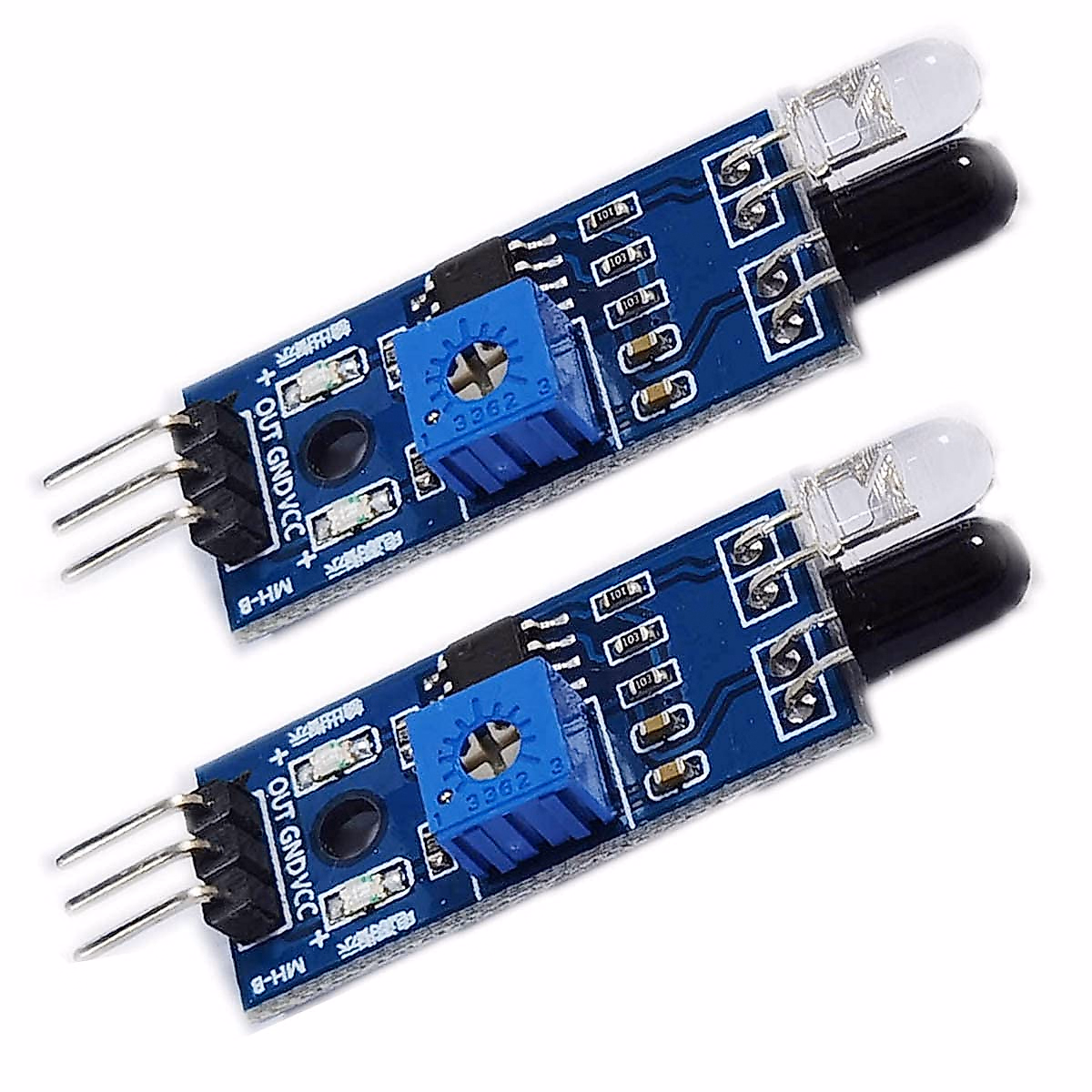 Kiro&Seeu 2pcs IR Infrared Obstacle Avoidance Sensor IR Transmitting and Receiving Tube Photoelectric Switch 3-pin Compatible with Ar-duino Smart Car Robot