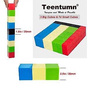 Teentumn Magnet Blocks 77 Pieces Set for Toddler Boys Girls, Preschool Educational Construction Kit, Sensory Montessori Toys Kids BlocksMagnetic Cube Building Toys