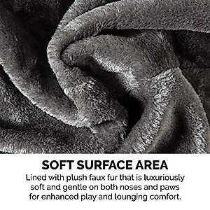 Furhaven Tiger Tough Cat Tree Double Decker Playground w/ Toys & Condo - Silver Gray, One Size